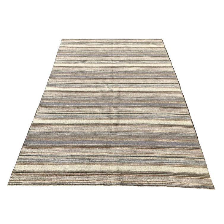 Gracie Oaks Tapis réversible en laine tissé à la main 5 pi x 8 pi à teinture végétale à motif ...